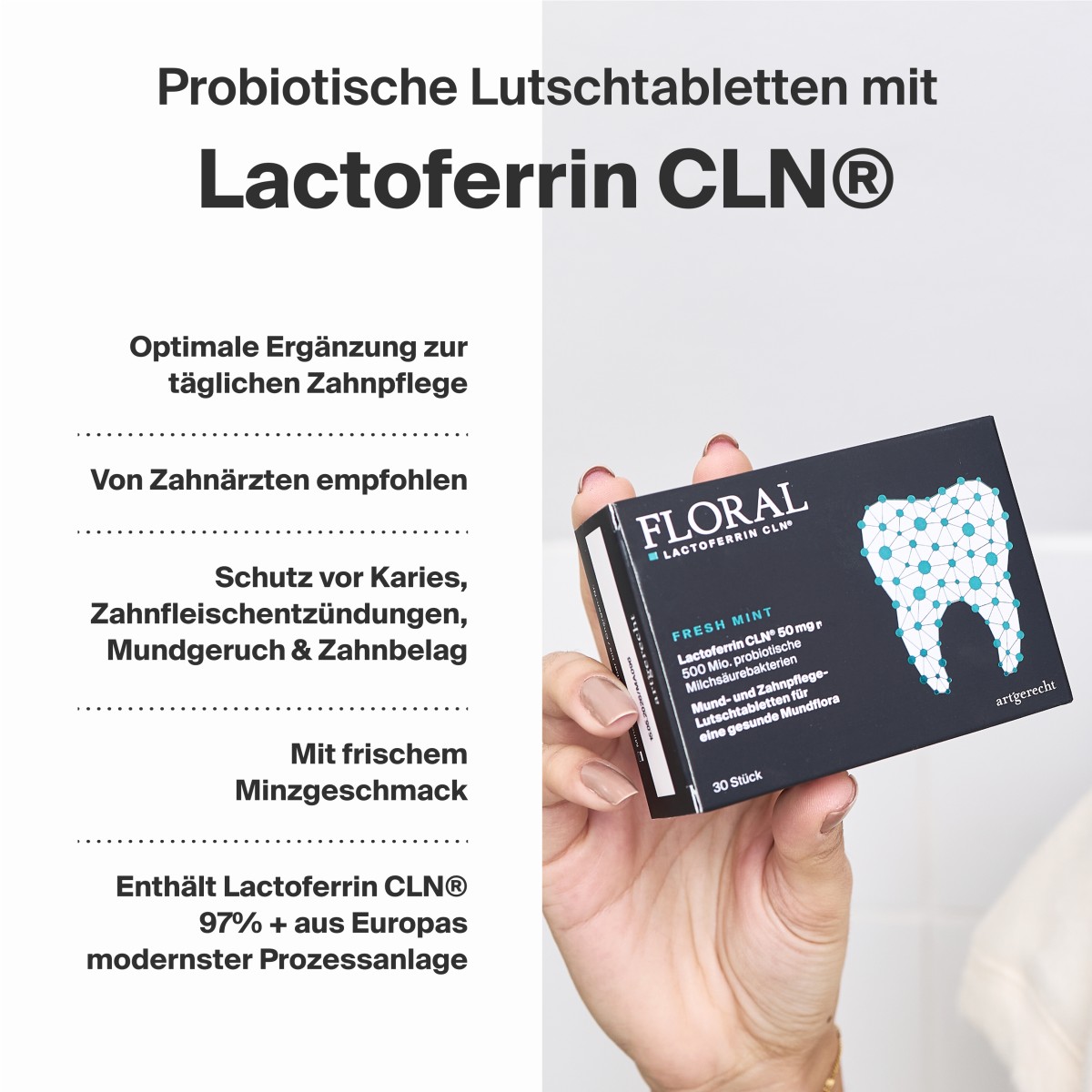 Floral Dentalac® | Zahnprophylaxe Lutschtabletten mit CLN®